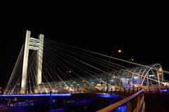 Night Traffic On Basarab Bridge, Bucharest Royalty Free Stock Photo ...