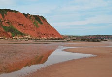 Red cliffs in Devon. stock photo. Image of england, cliff - 50289230
