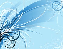 Ornate Scroll Blue Floral Design Stock Photography - Image: 14555532