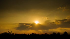 Beautiful Sunrise And Dramatic Clouds On The Sky. Royalty Free Stock ...