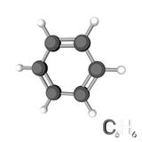 Isolated 3D Model Of A Molecule Of Benzene Stock Illustration ...