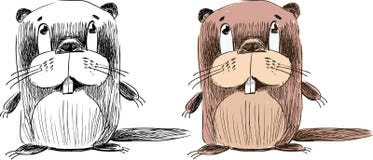 De Tekening Van De Bever Royalty-vrije Stock Afbeeldingen - Afbeelding ...