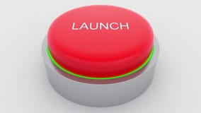 Big Red Button Inscription Being Pushed Conceptual 3D Rendering Clipart ...