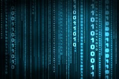 Binary Code Data Flow, Blue Wavy Border Stock Illustration ...