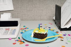 Happy Birthday At Workplace Royalty Free Stock Photography - Image ...