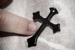 Christian Finger Cross Stock Photo - Image: 25524410