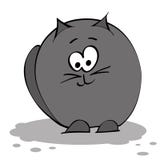 Cartoon Of Fat Grey Cat Royalty Free Stock Image - Image: 19260206