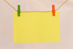 Sticky Notes On A Clothes Line Stock Photo - Image of empty, notepaper ...