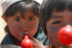Group Portrait Of Bolivian Children Writing In The Editorial Photo ...