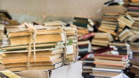 Scattered Books On The Floor Stock Photo - Image of photo, isolated ...