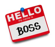 Hello I Am Boss Nametag Sticker Supervisor Authority Royalty Free Stock ...