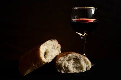 Communion Bread And Wine On White Background Royalty Free Stock Image ...