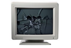 Smashed Computer Monitor, Dirty And Grungy Stock Illustration ...