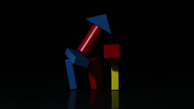 Tower Of Building Blocks Falling Over Stock Footage - Video of building ...