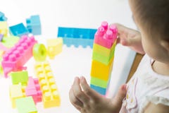 Pink baby building blocks stock image. Image of baby - 11532939