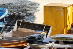 Construction Site With Storage Of Building Materials Stock Photo ...