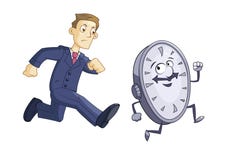 Businessman chasing a time stock vector. Illustration of chasing - 32039725