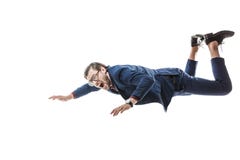 Businessman Falling And Screaming Stock Photo - Image of yell, isolated ...
