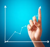 Businessman Press Graph Future Technology Touchscreen Interface Royalty ...