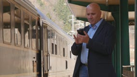 Adult Using Smartphone On Train Stock Image - Image of cellphone ...