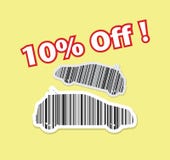 Barcode Car With Sale Label Stock Illustration - Illustration of event ...