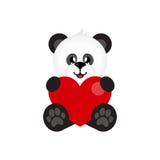 Cute Panda with heart stock vector. Illustration of cute - 22494423