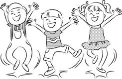 Kids Jumping Clipart Black And White