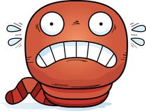 3d Scared Worm On A Fishing Hook Stock Illustration - Illustration of ...