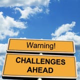 Challenge Ahead Sign Shows To Overcome A Stock Illustration - Image ...
