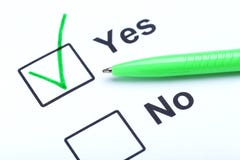 Yes No Check Box With Black Pen Stock Vector - Illustration of pencil ...