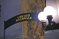 Chicago Riverwalk Sign stock photo. Image of building - 22593466