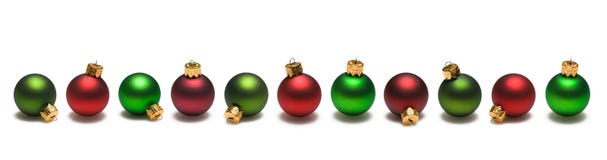 Border Of Green And Red Christmas Balls Stock Image - Image of december ...