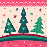 Retro Christmas Trees Clip Art Stock Illustration - Illustration of ...