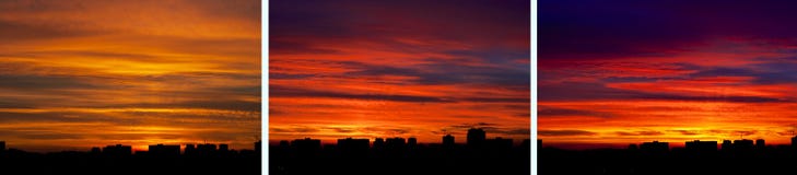 Fiery Red Sky Over Buildings Stock Photo - Image: 51132956