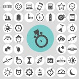 Time and clock icon set stock vector. Illustration of floral - 43555611