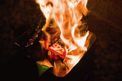 Burning of joss papers stock photo. Image of money, religion - 81185736