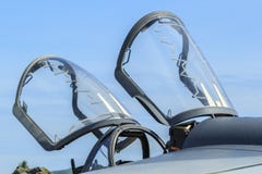 Open Canopy Of A Jet Fighter Stock Photo - Image of airplanes, single ...