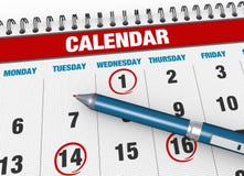 Page Of Calendar Showing Date Of Today Stock Image - Image: 16886159