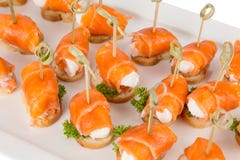 Catering Canapes Tray Food Details Appetizers Stock Image - Image: 24875865