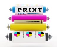 CMYK Press Print Marks And Colour Tone Gradient Bars For Printer Test ...