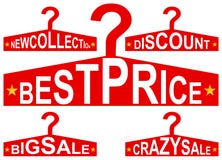 Sale Signs In A Clothing Store Stock Photo - Image: 45574932