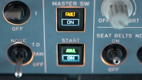 Cockpit Cabin. Pilot Switch Controls Aircraft A320 Stock Footage ...