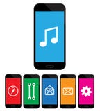 Colored Phone Icons stock vector. Illustration of chat - 21276313