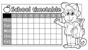 Coloring Book School Timetable 1 Stock Vector - Illustration of ...