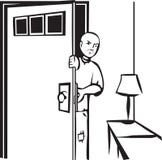 Man Coming Home From Work And Opening Door Of Apartment Stock Image ...