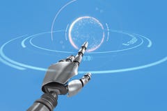 Robot Arm Pointing stock illustration. Illustration of cyborg - 7426193