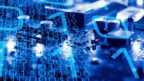 Computer Chip Algorithm, New Technology Intro Background Stock Video - Video of attack, virus ...