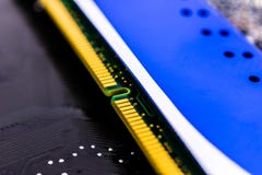 Close up memory socket stock photo. Image of configuration - 72330314