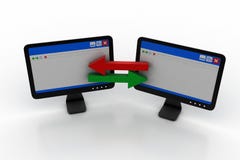 Computer Network With Data Sharing Stock Illustration - Illustration of ...