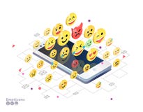 Emoticon De Emoji Do Telefone Celular Ilustração do Vetor - Imagem ...